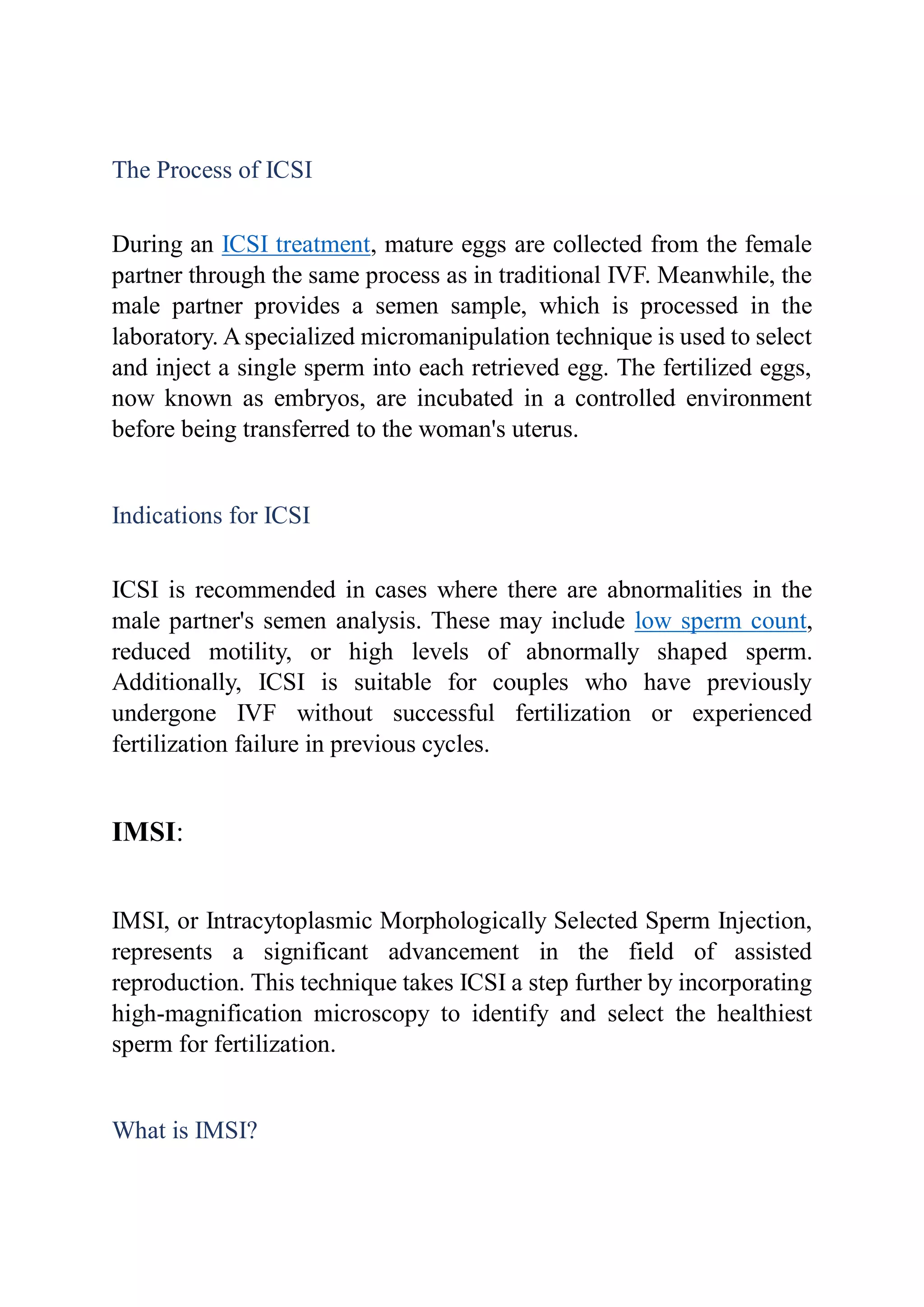 ICSI, IMSI, PICSI Procedure: Improving Success in Assisted Reproductive ...
