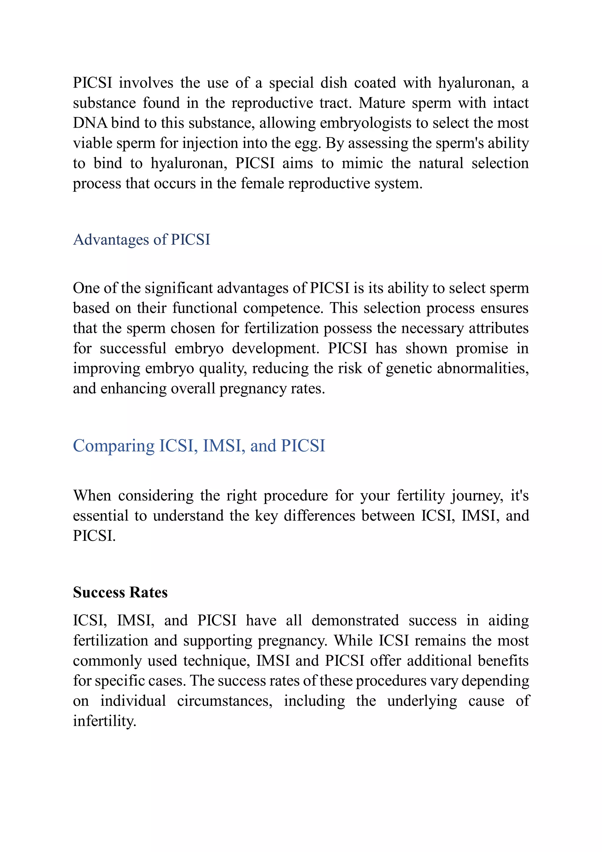 ICSI, IMSI, PICSI Procedure: Improving Success in Assisted Reproductive ...