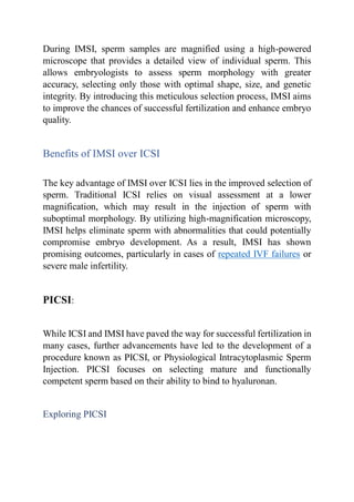 ICSI, IMSI, PICSI Procedure: Improving Success in Assisted Reproductive ...
