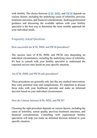 ICSI, IMSI, PICSI Procedure: Improving Success in Assisted Reproductive ...