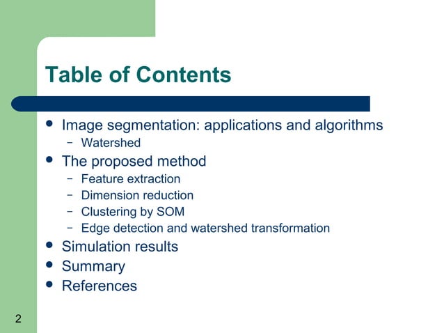 Automatic Mri Brain Segmentation Using Local Features Self Organizing Maps And Watershed Ppt