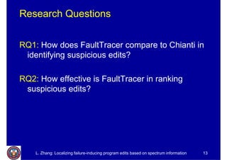 Faults and Regression testing - Localizing Failure-Inducing Program ...