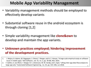 Clone-Based Variability Management in the Android Ecosystem | PPT