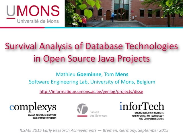 Survival Analysis Of Database Technologies In Open Source Java Projects Ppt 
