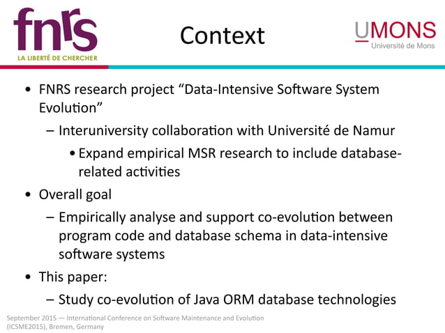 Survival Analysis Of Database Technologies In Open Source Java Projects Ppt