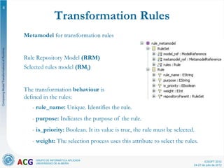 ICSOFT'2012: Composing Model Transformations at Runtime: an approach for adapting Component ...