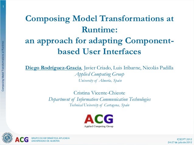 ICSOFT'2012: Composing Model Transformations at Runtime: an approach
