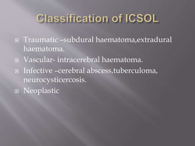 intracranial space occupying lession (pediatrics) | PPTX | Brain and ...
