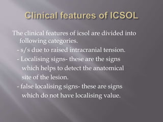 intracranial space occupying lession (pediatrics) | PPTX