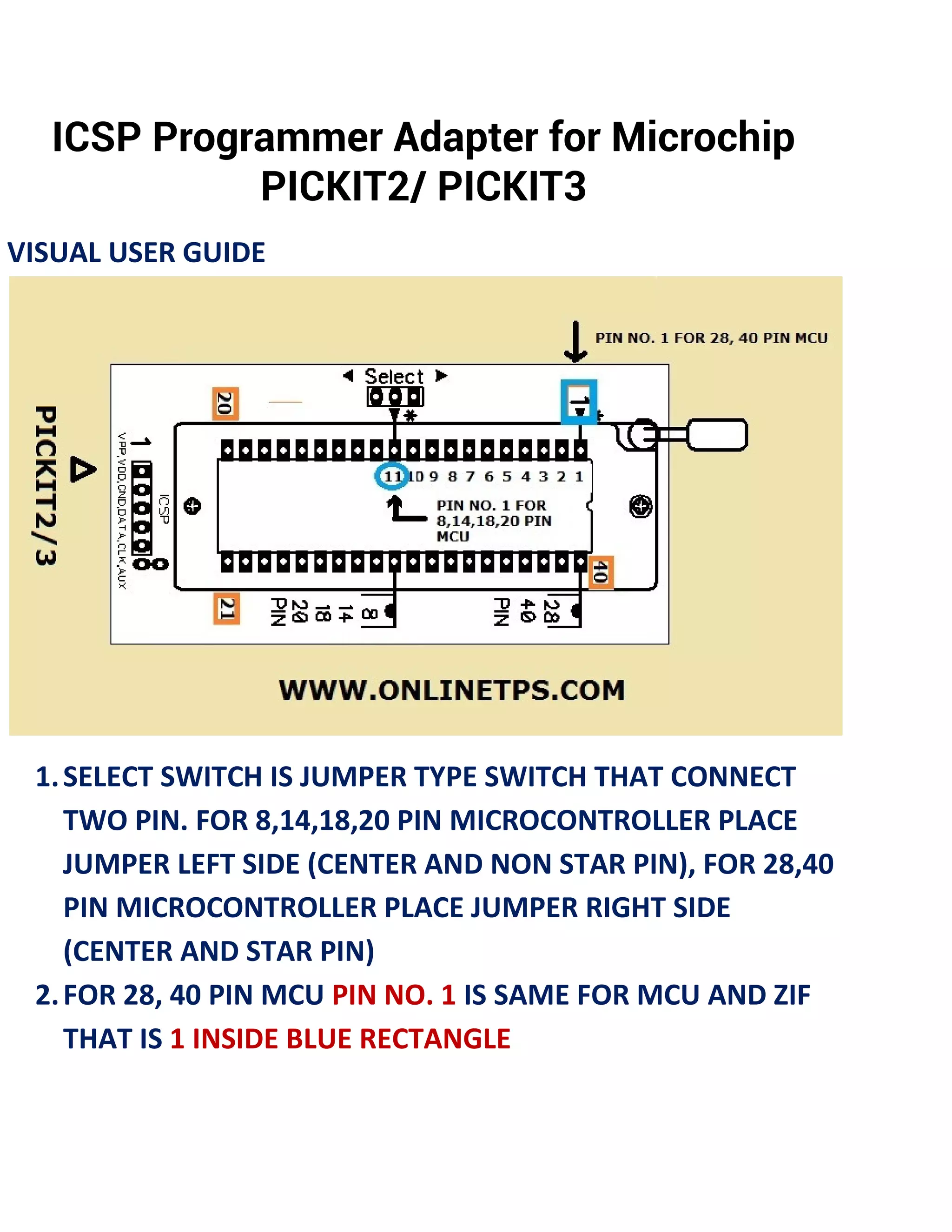 Icsp Programmer Adapter For Microchip Pickit2 Pickit3 Pdf