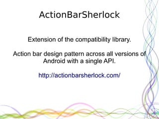 ActionBar and Holo in Android 2+ | PDF