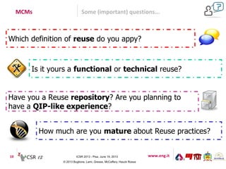 Leveraging Reuse-related Maturity Issues for Achieving Higher Maturity ...