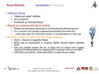Leveraging Reuse-related Maturity Issues for Achieving Higher Maturity ...