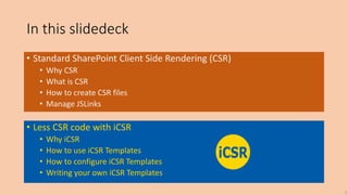 iCSR simplifies SharePoint CSR development | PPT