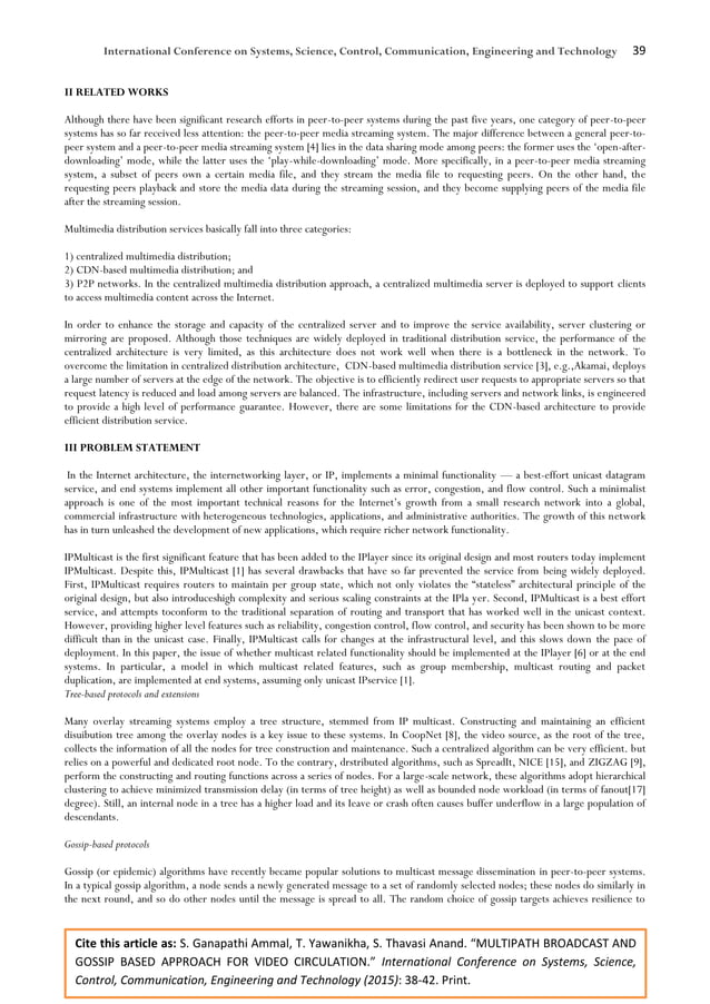 MULTIPATH BROADCAST AND GOSSIP BASED APPROACH FOR VIDEO CIRCULATION | PDF