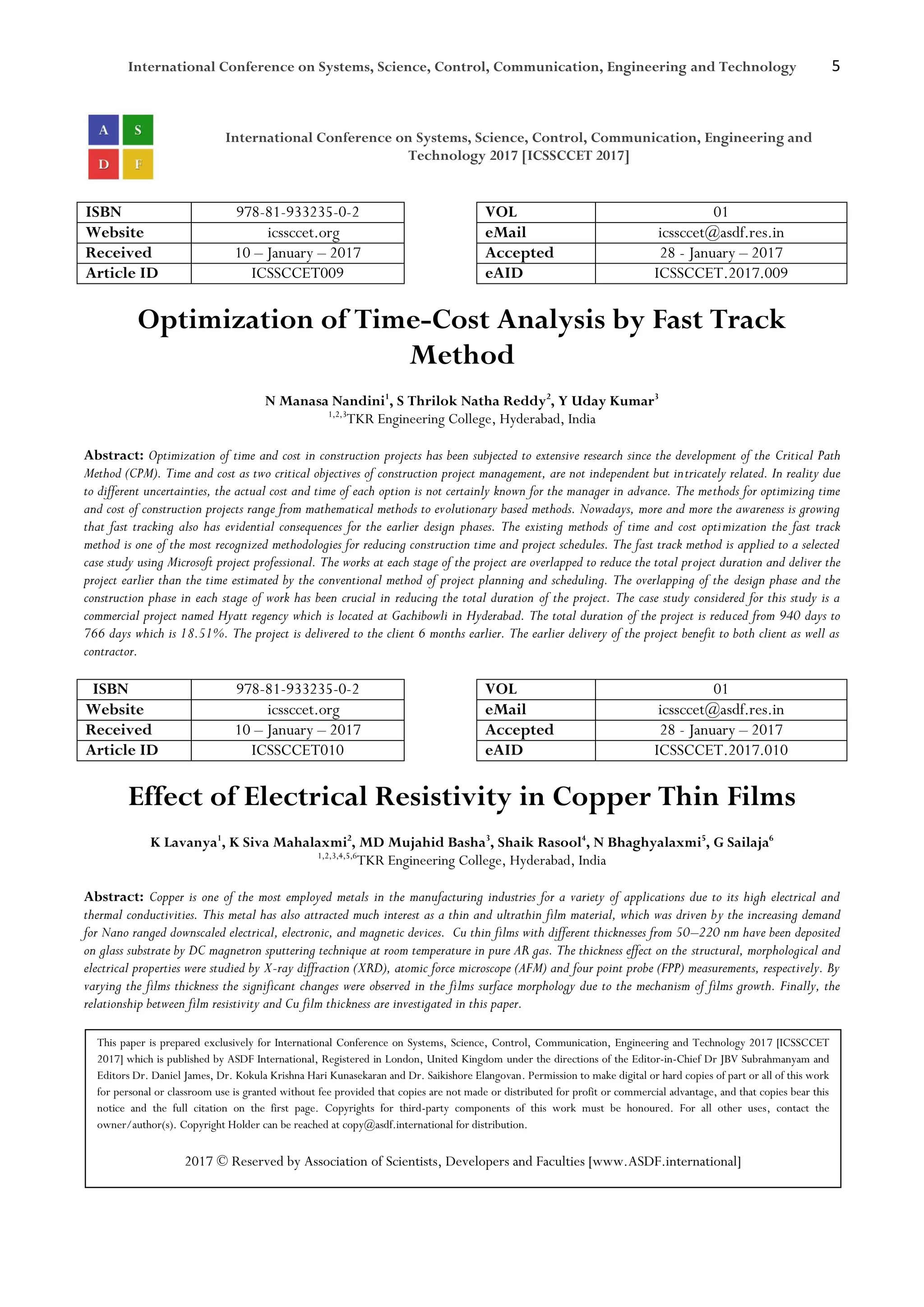 Optimization of Time-Cost Analysis by Fast Track Method | PDF