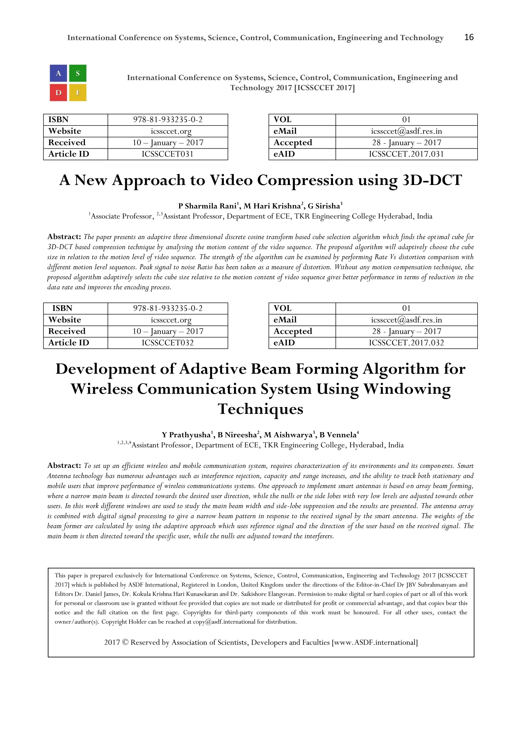 A New Approach to Video Compression using 3D-DCT | PDF