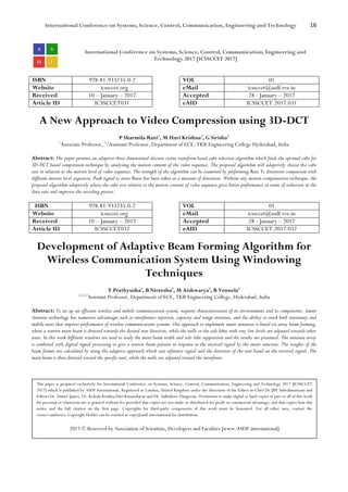 A New Approach to Video Compression using 3D-DCT | PDF