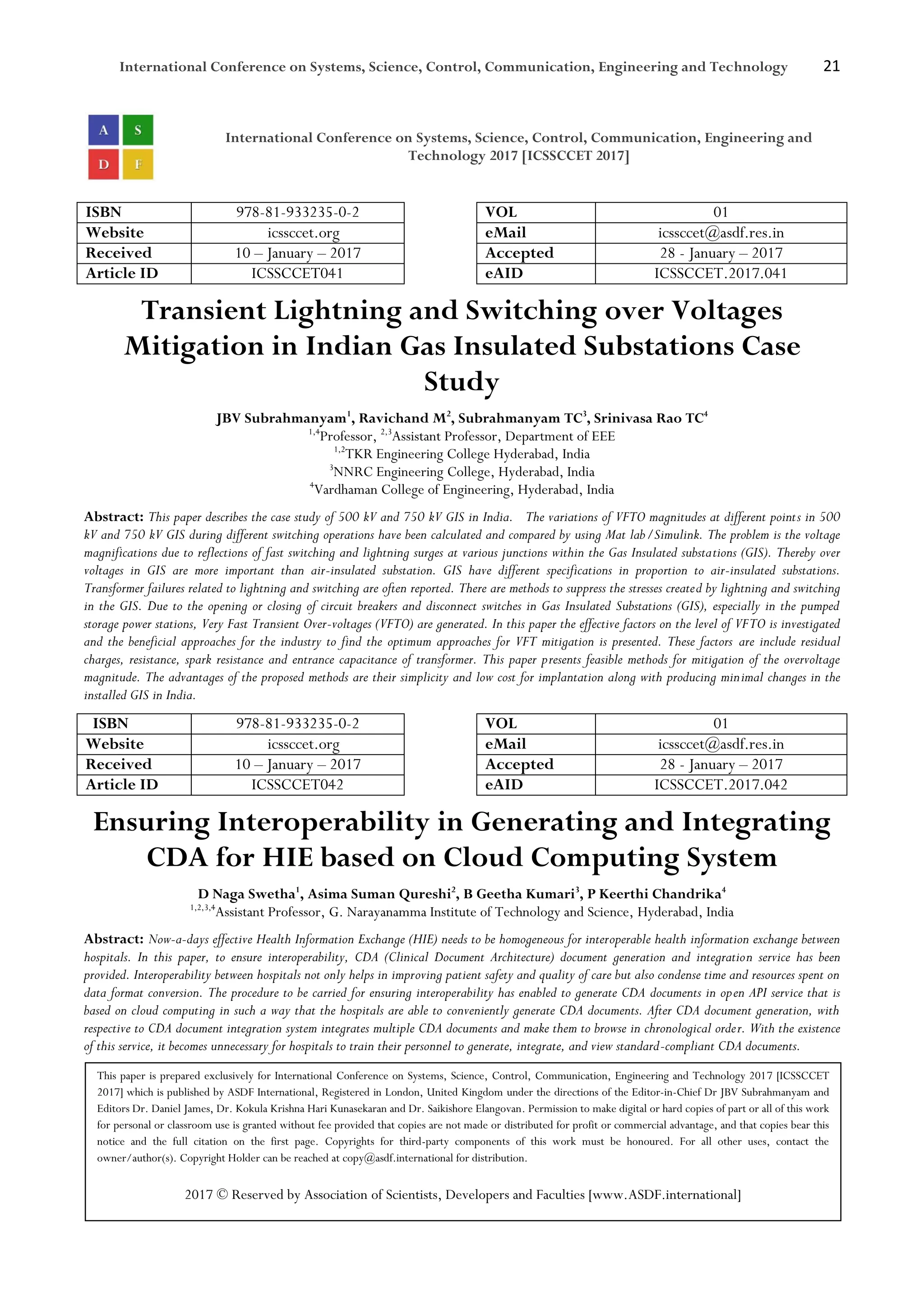 Transient Lightning And Switching Over Voltages Mitigation In Indian
