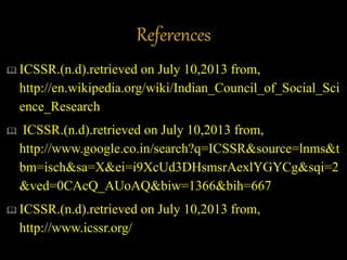 ICSSR Arun Joseph MLISc | PPTX