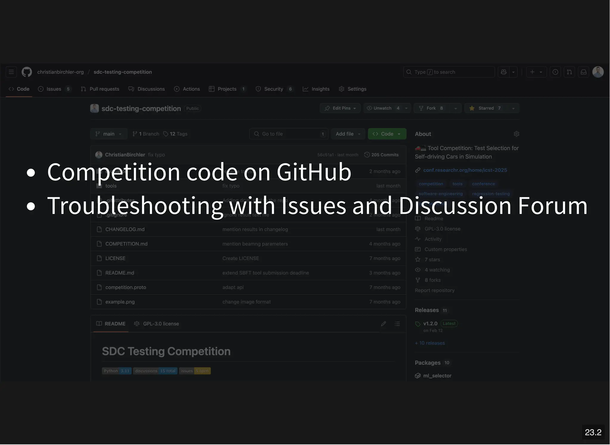 ICST Tool Competition 2025 Self-driving Car Testing Track | PPT