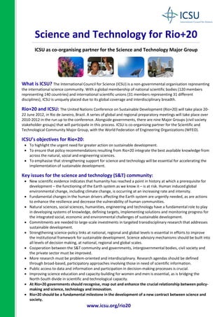ICSU Rio+20 info sheet | PDF