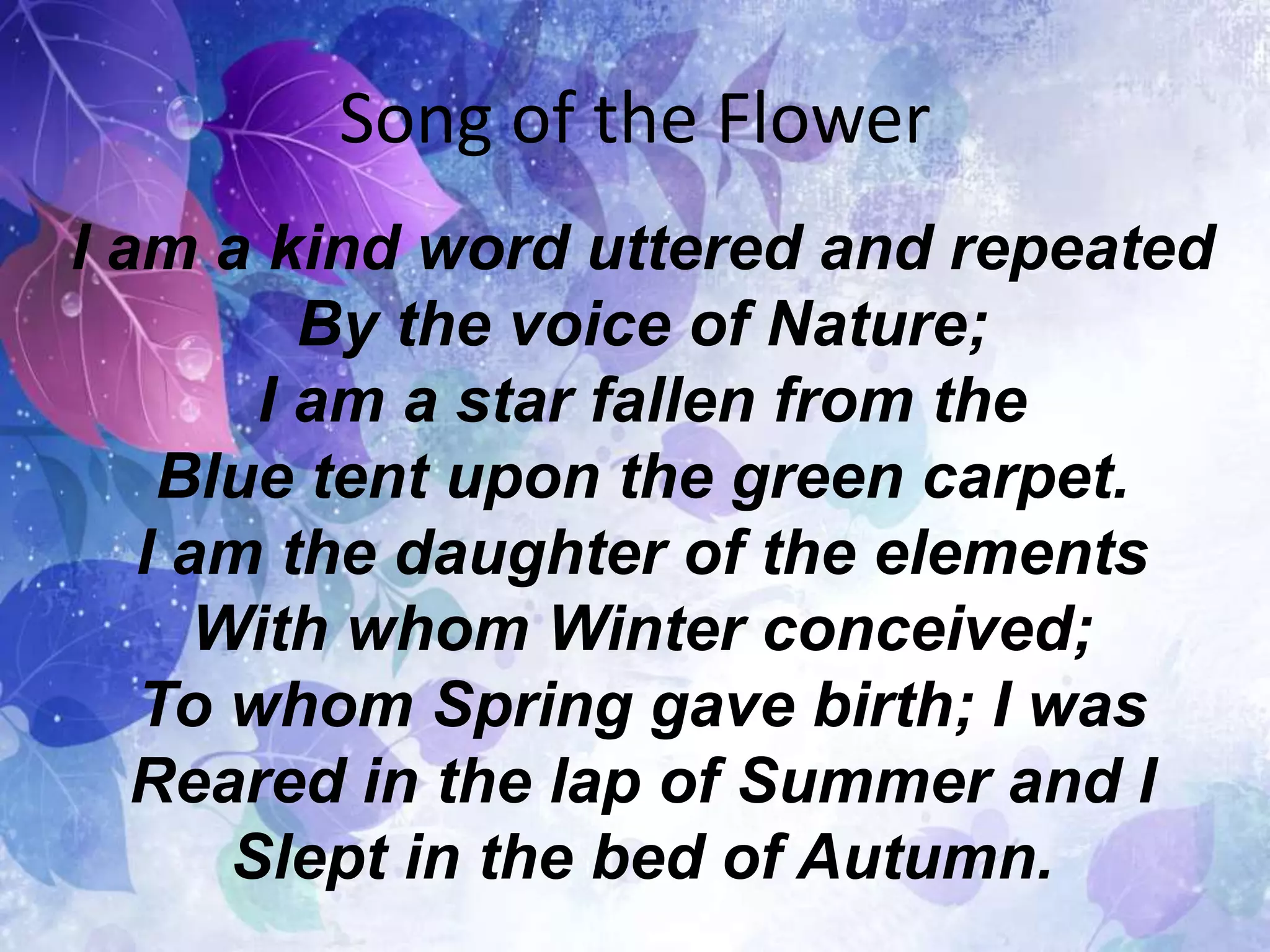 Song of the Flower ICT Lesson | PPTX