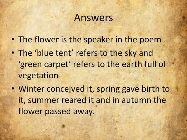 Song of the Flower ICT Lesson | PPTX | Poetry | Books and Literature