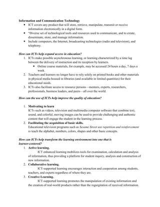 Computer as Information and Communication Technology | DOCX