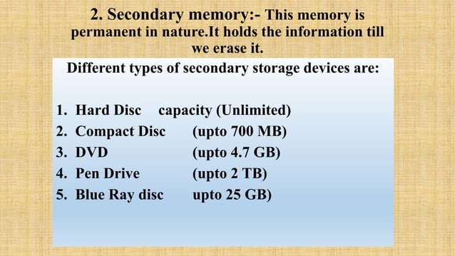 COMPUTER AND ITS APPLICATION: PROCESS OF MEMORY | PPT