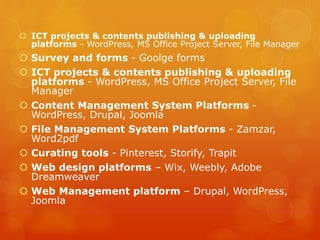 Online Platform Tools for ICT Content Development | PPTX