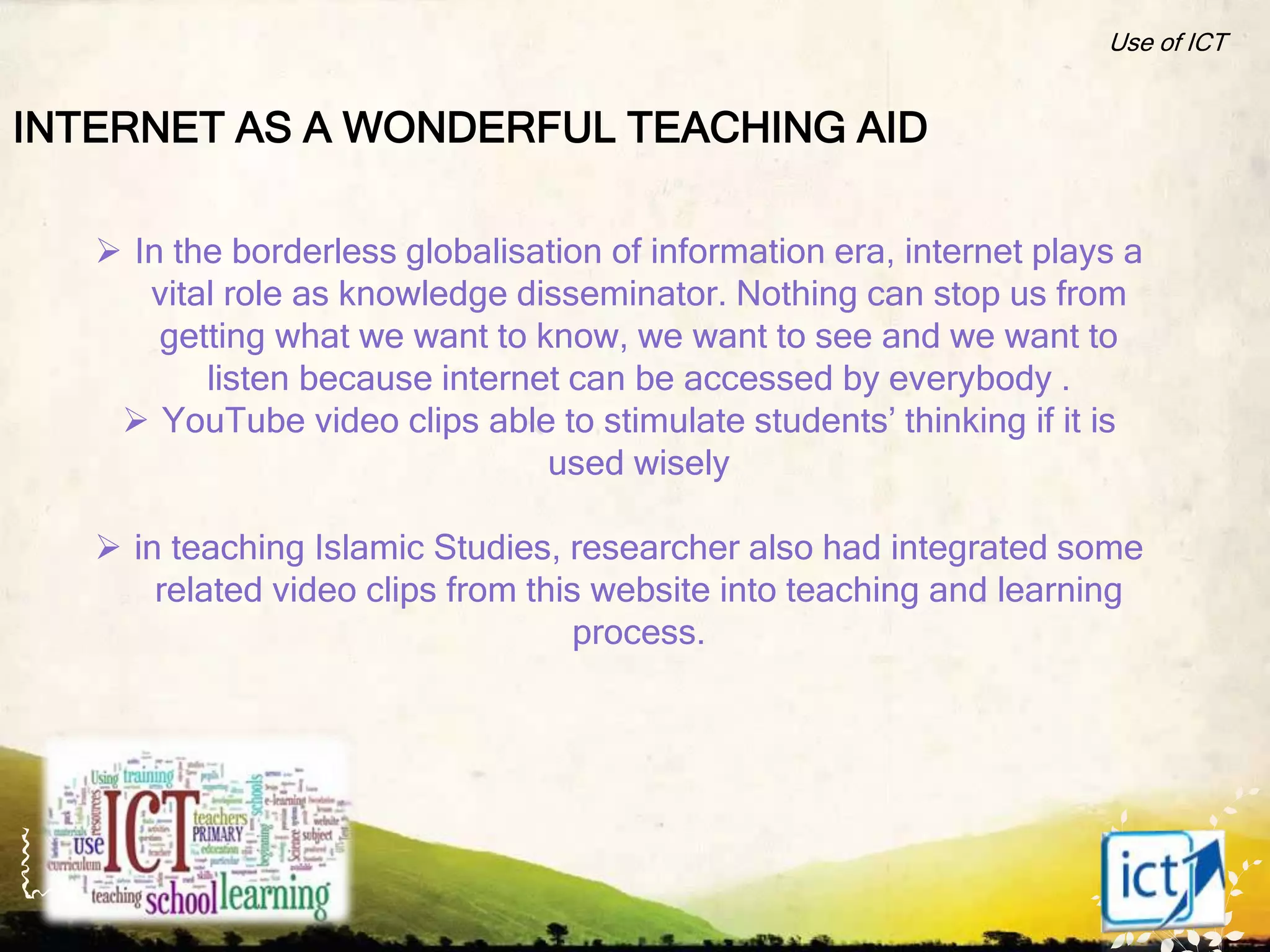 Use of ICT in teaching of Islamic Studies and Urdu subjects. | PPTX