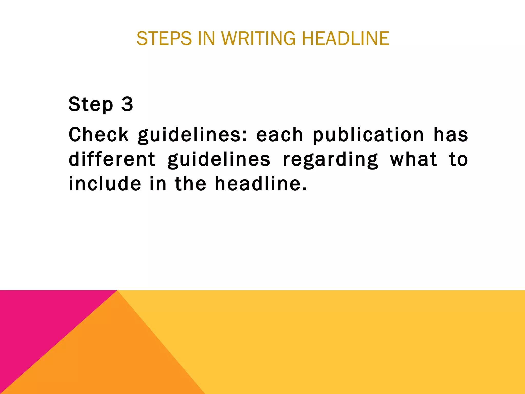 copy reading and headline writing | PPT
