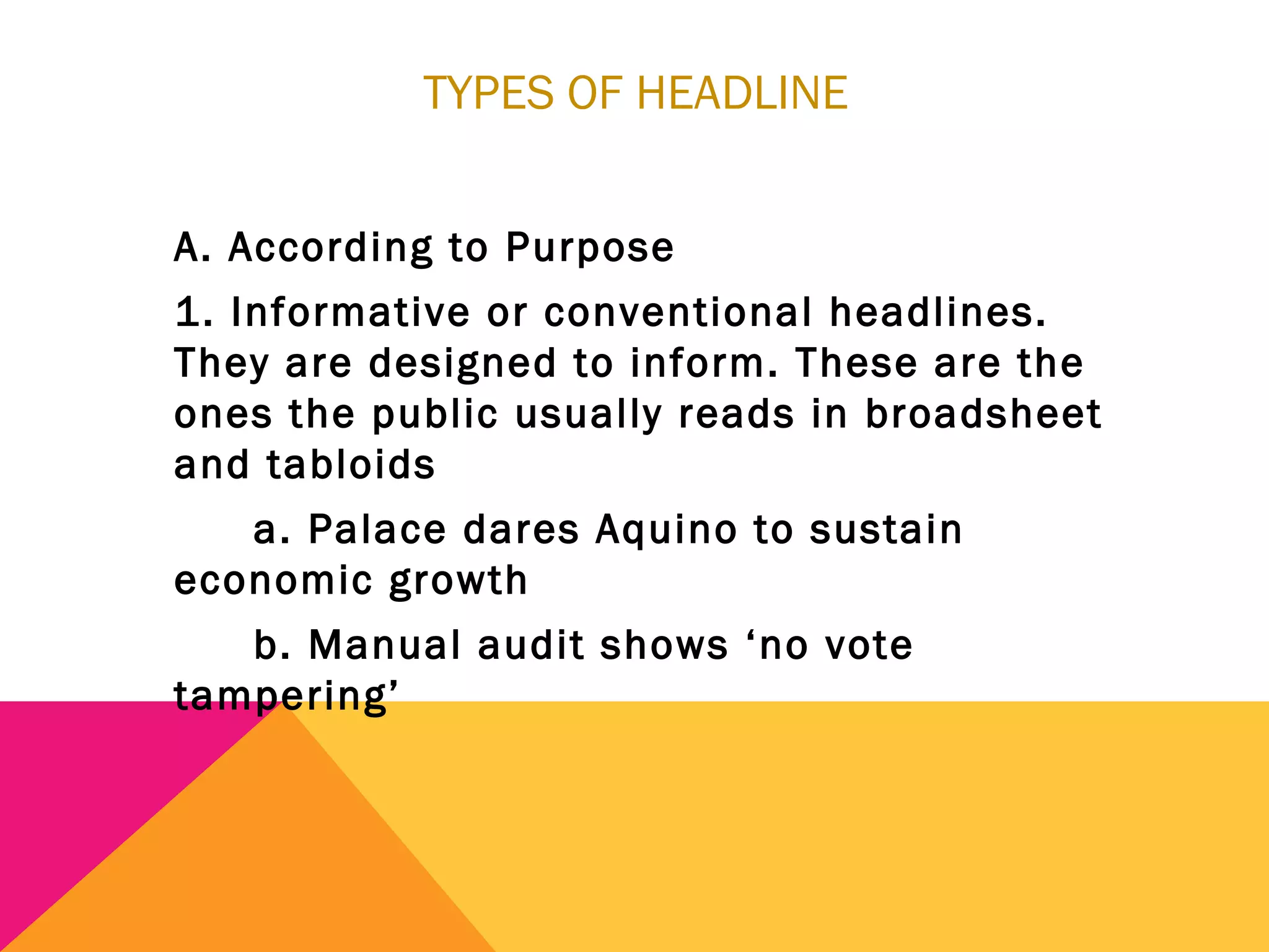 copy reading and headline writing | PPT