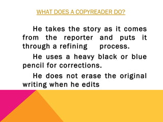 copy reading and headline writing | PPT