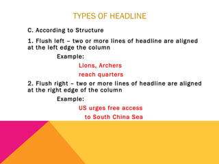 copy reading and headline writing | PPT