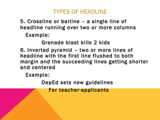 copy reading and headline writing | PPT
