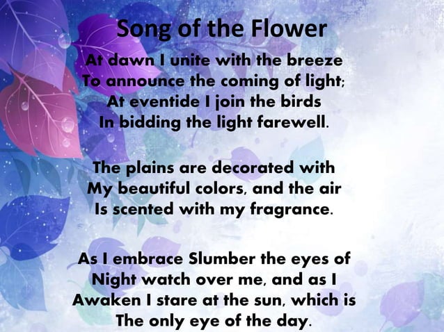 Song of the Flower ICT Lesson | PPT