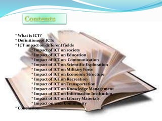 Impact of ICT on Society | PPTX