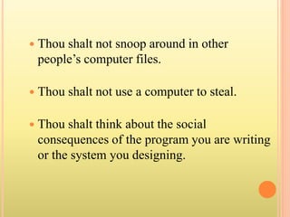 COMPUTER ETHICS | PPTX