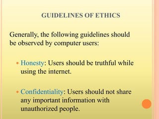 COMPUTER ETHICS | PPTX