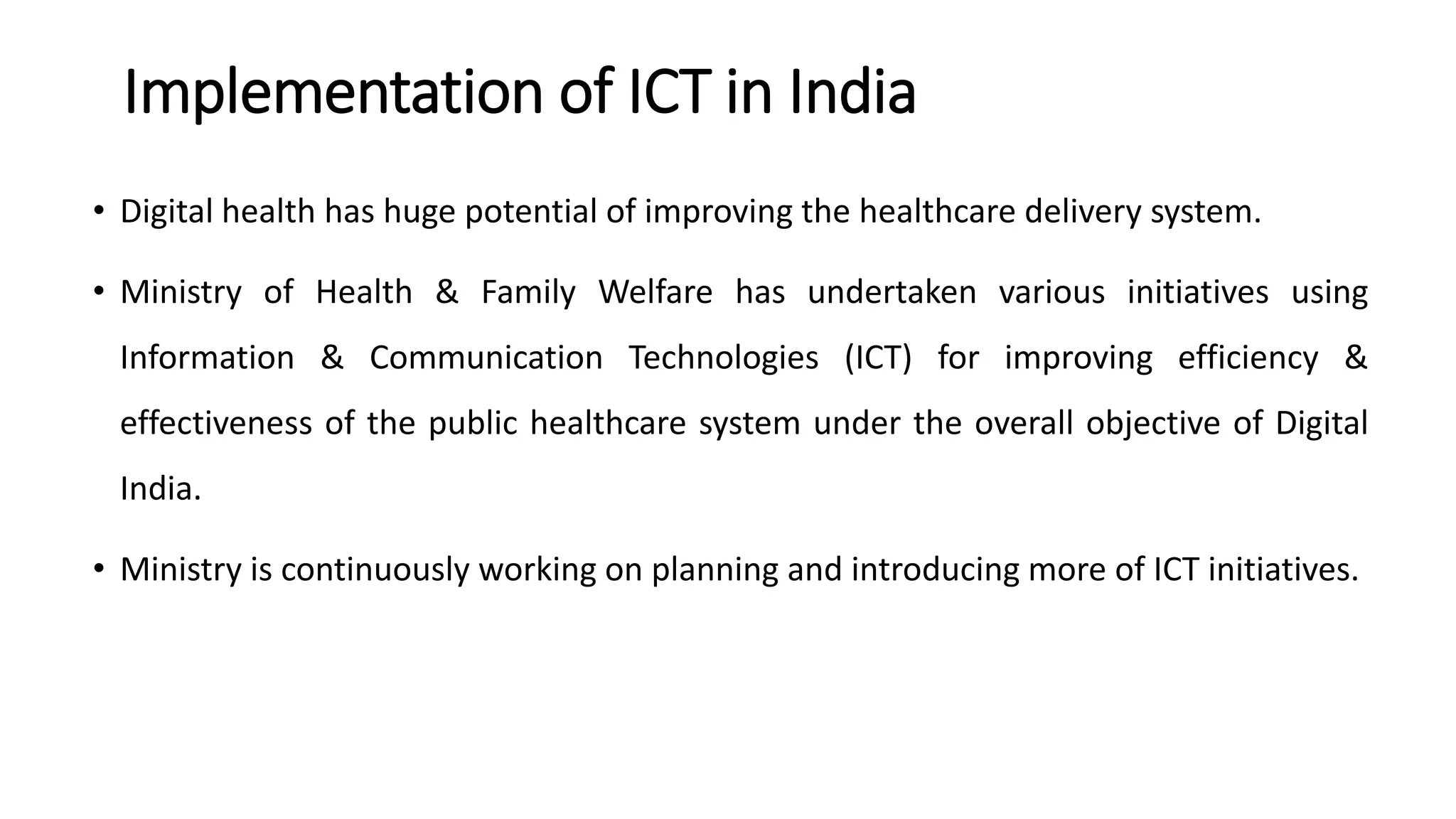 Information and Communication Technology ICT in Healthcare | PPTX