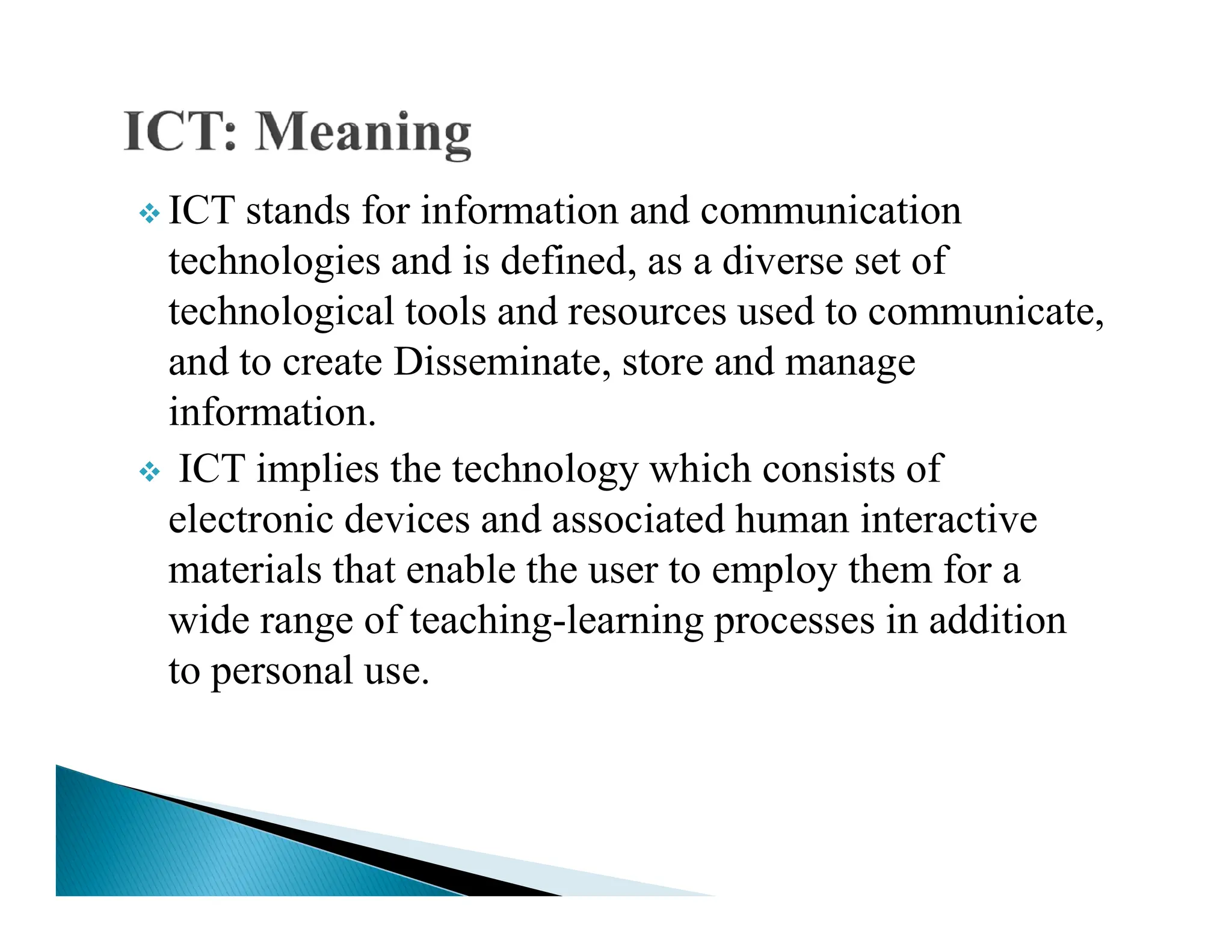 Role of ICT in Education_____________ppt | PDF