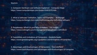 hardware people ware and soft ware and limitationspptx | PPTX