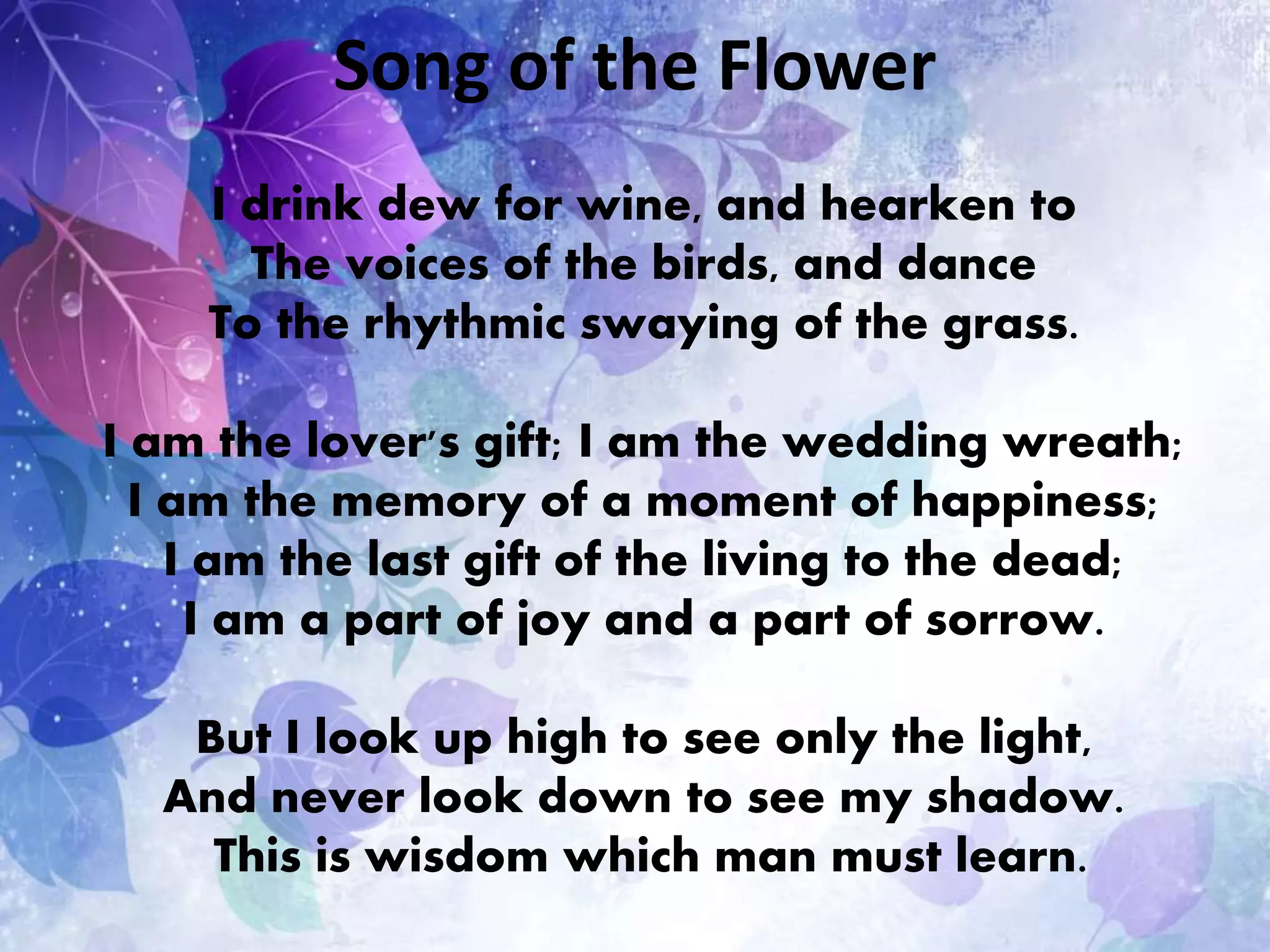 Song of the Flower ICT Lesson | PPT