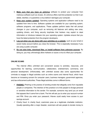 This lesson entails the safety and security of using ICT | PDF