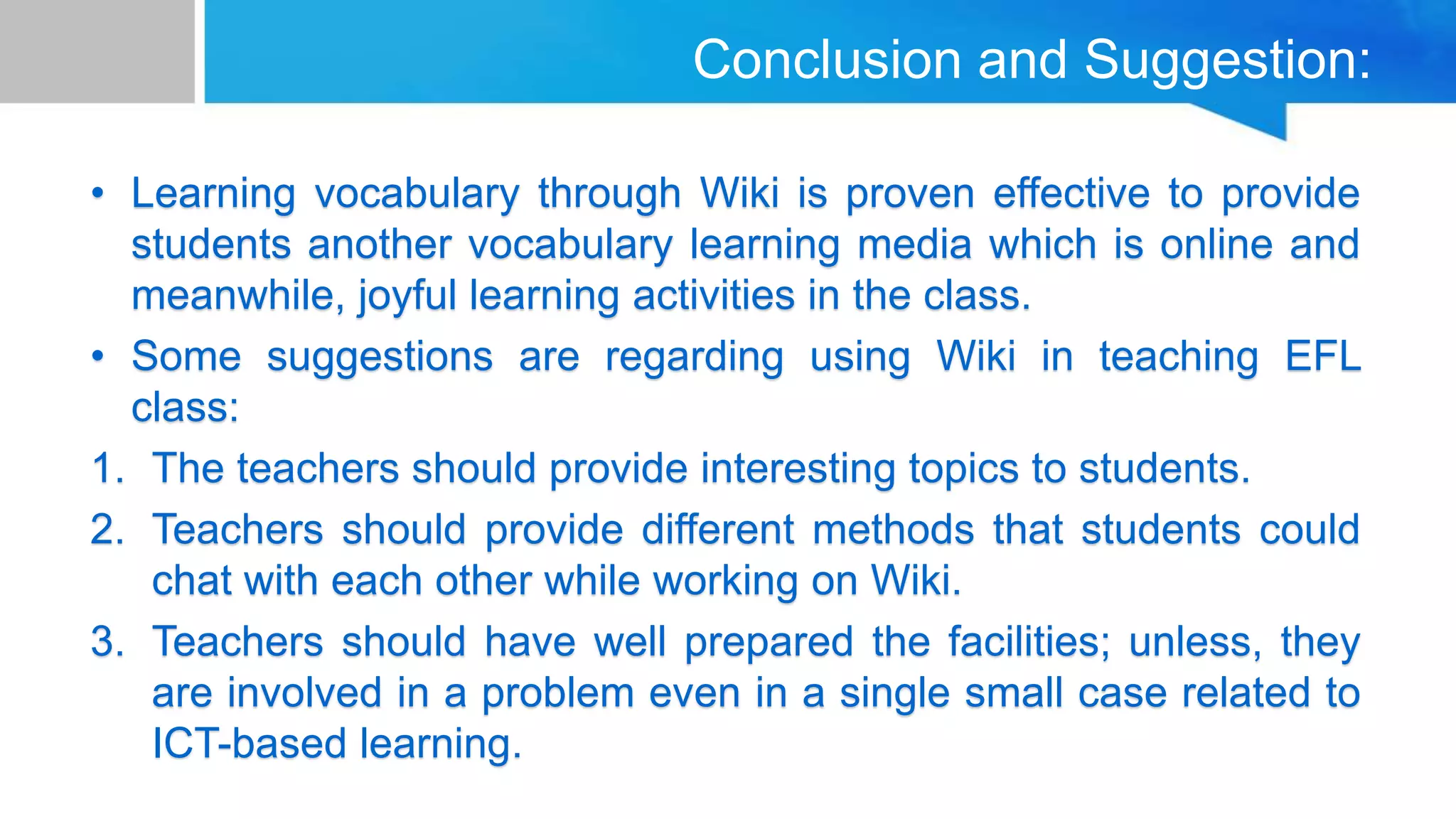 Journal Review of ICT-based learning to improve students' vocabulary | PPT