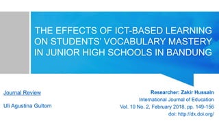 Journal Review of ICT-based learning to improve students' vocabulary | PPT