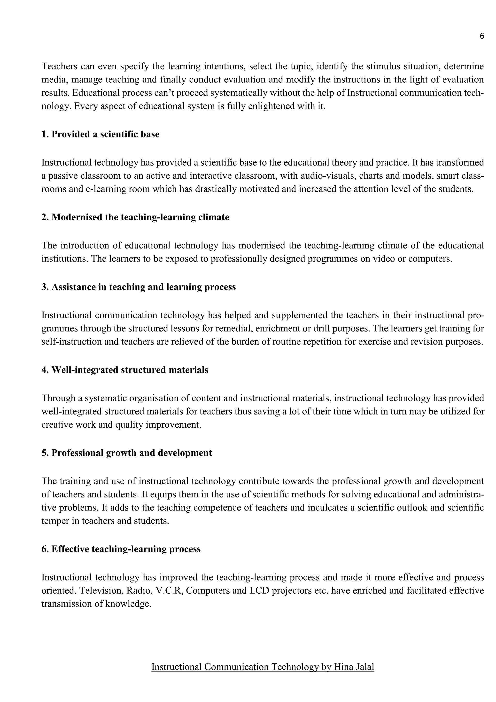 Instructional Communication Technology (BEd secondary) | PDF