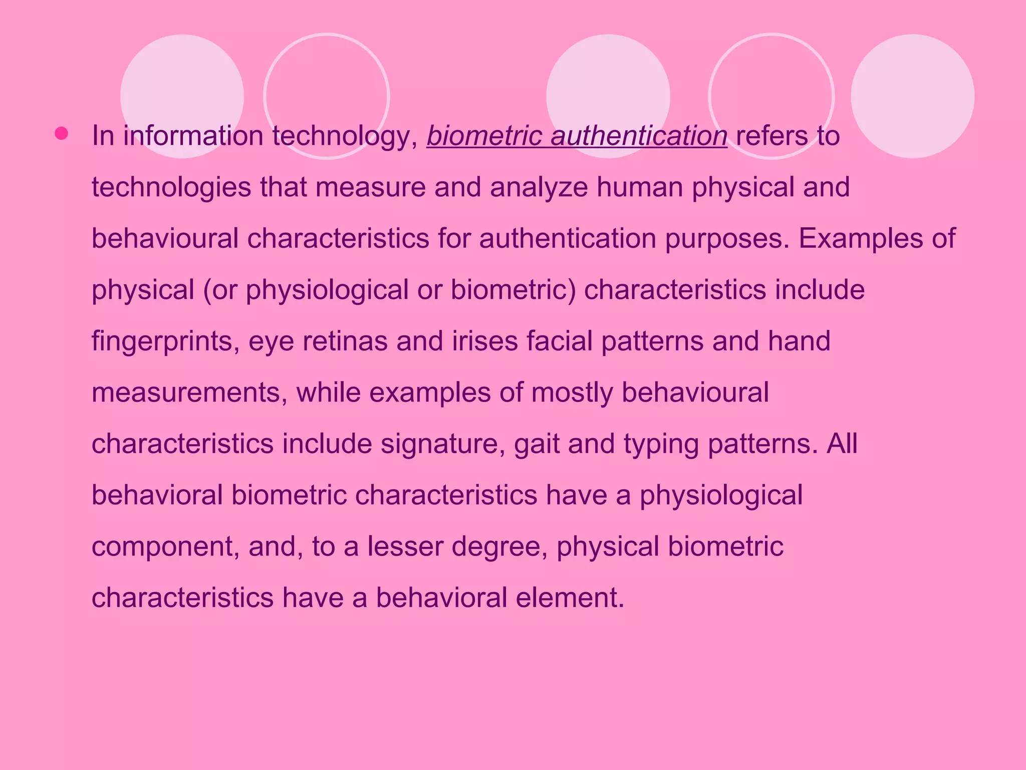 Ict Biometrics & Authentication | PPT